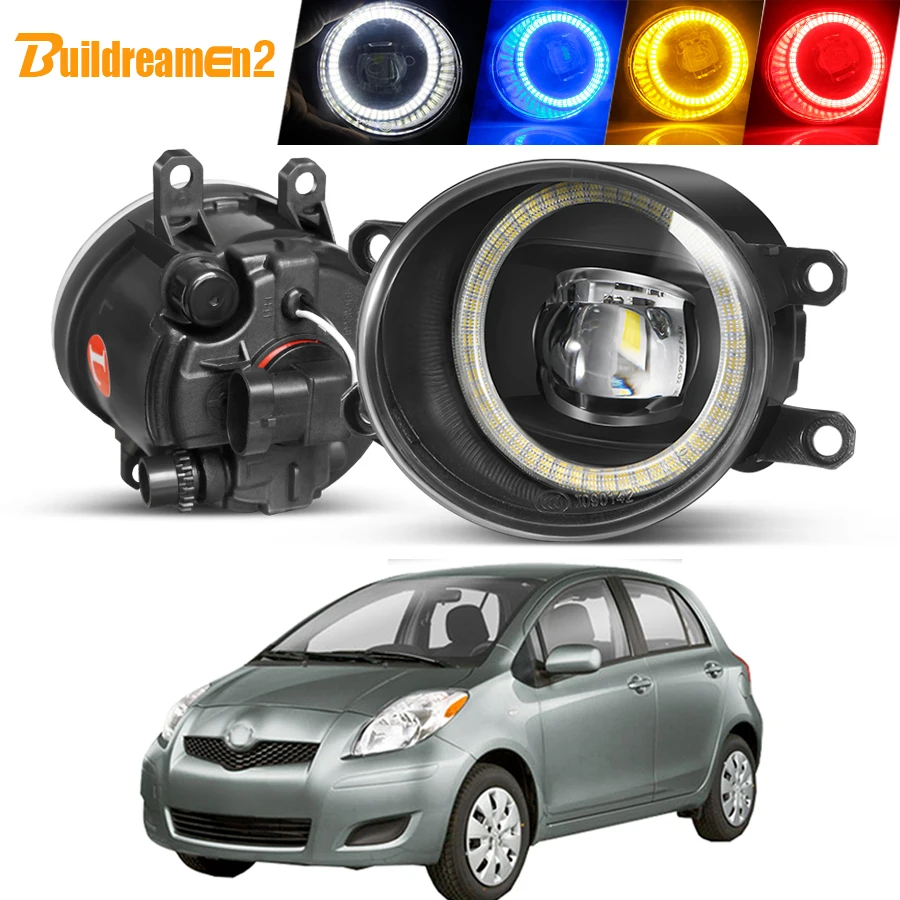 2-X-Car-Angel-Eye-Fog-Light-Assembly-For-Toyota-Yaris-P13-Hatchback ...