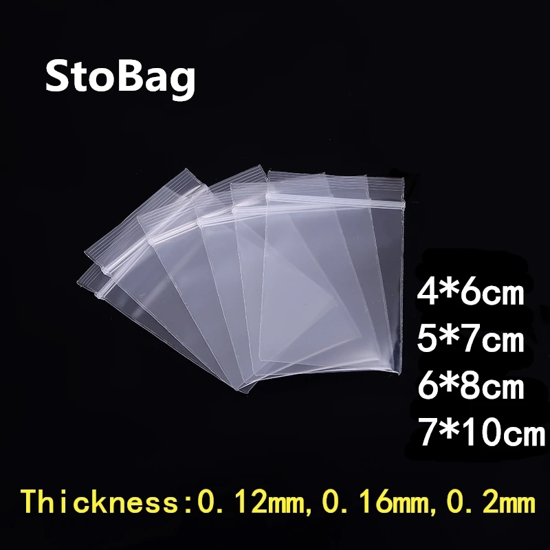 StoBag Thick Transparent Small Zip Lock Plastic Bag Zipped Lock ...
