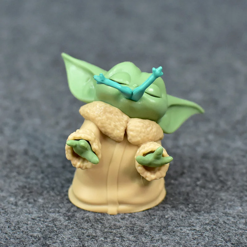 Baby Yoda Grogu Eating Frogs The Child Action Figure Toy Collection ...