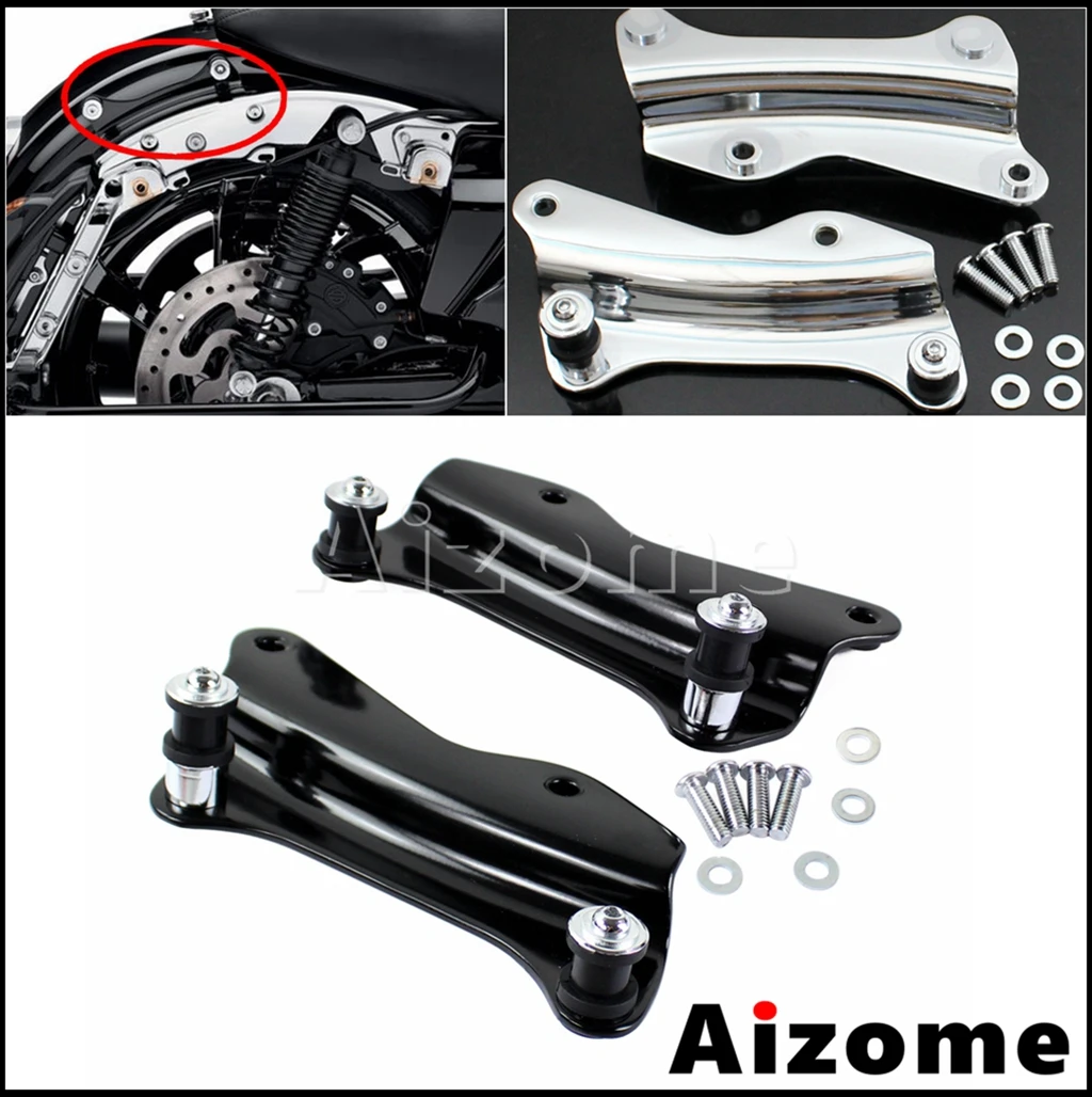 Black/Chrome 4 Point Docking Hardware Kit For Harley Touring Road King ...