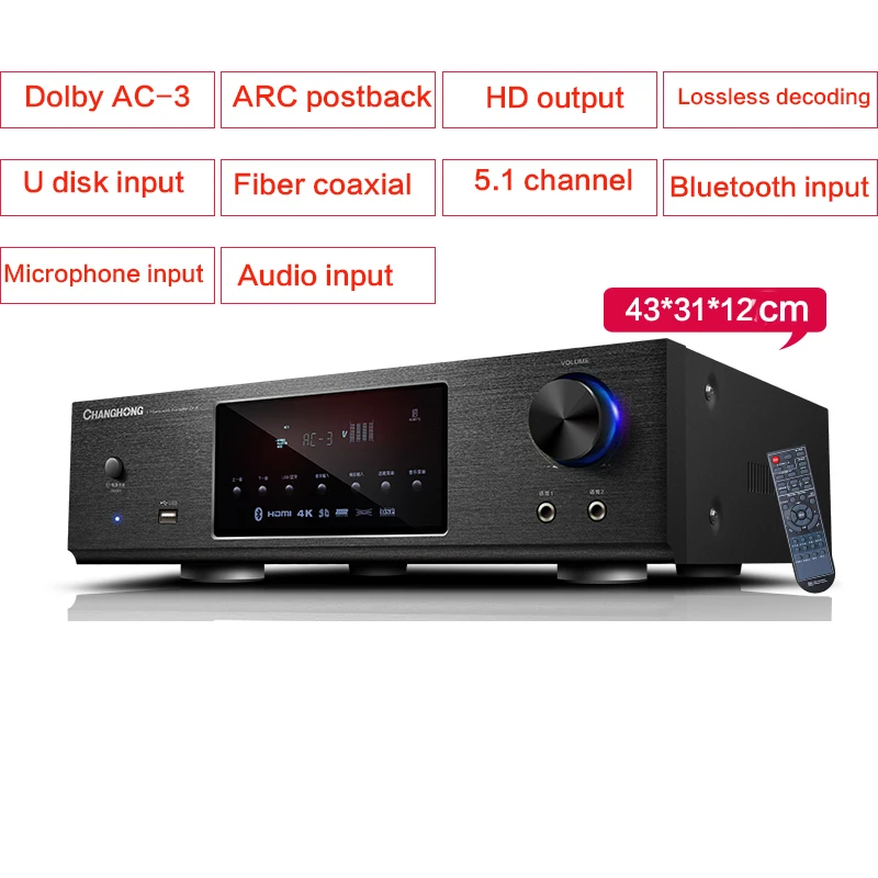 Amplificateur audio haute puissance 900W 220V HiFi 5.1 Bluetooth home ...