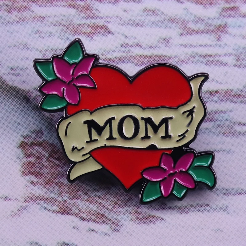 Heart Mom Tattoo Stencil