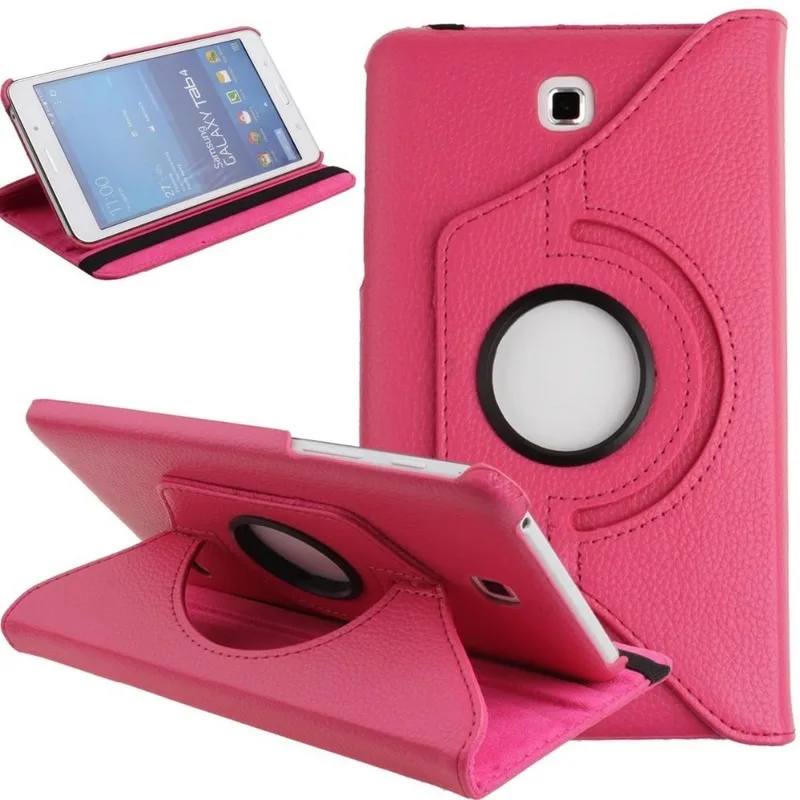 360 Degree Rotating PU Leather Flip Cover Case For Samsung Galaxy Tab 4 ...