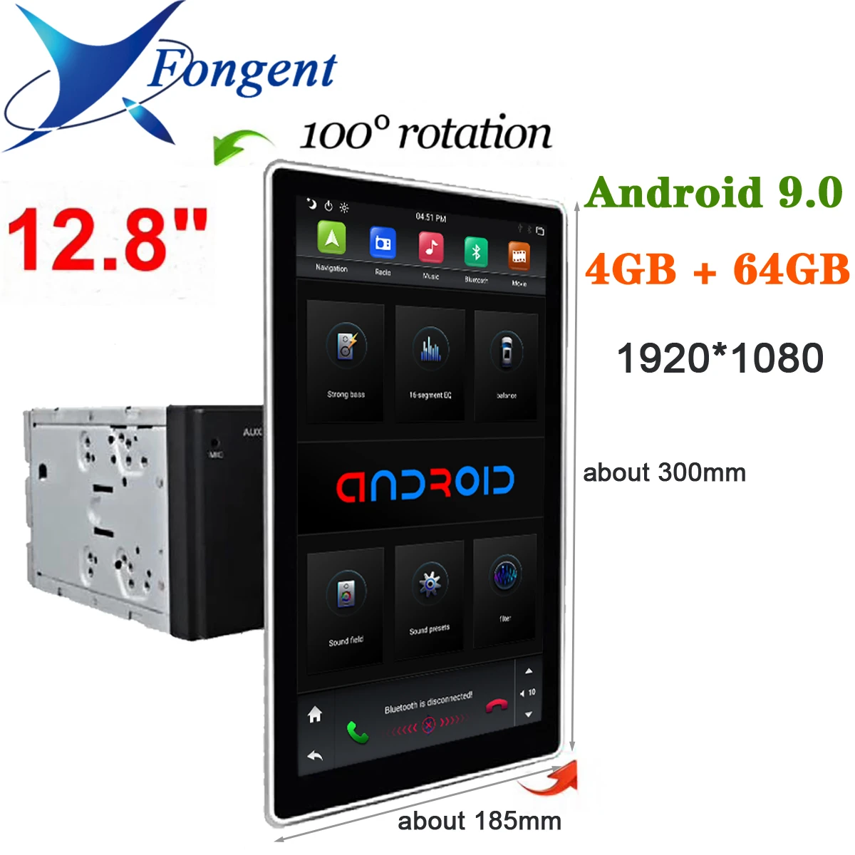 Tesla-Style-12-8-PX6-100-Rotatable-IPS-Android-Car-DVD-Player-GPS-map ...