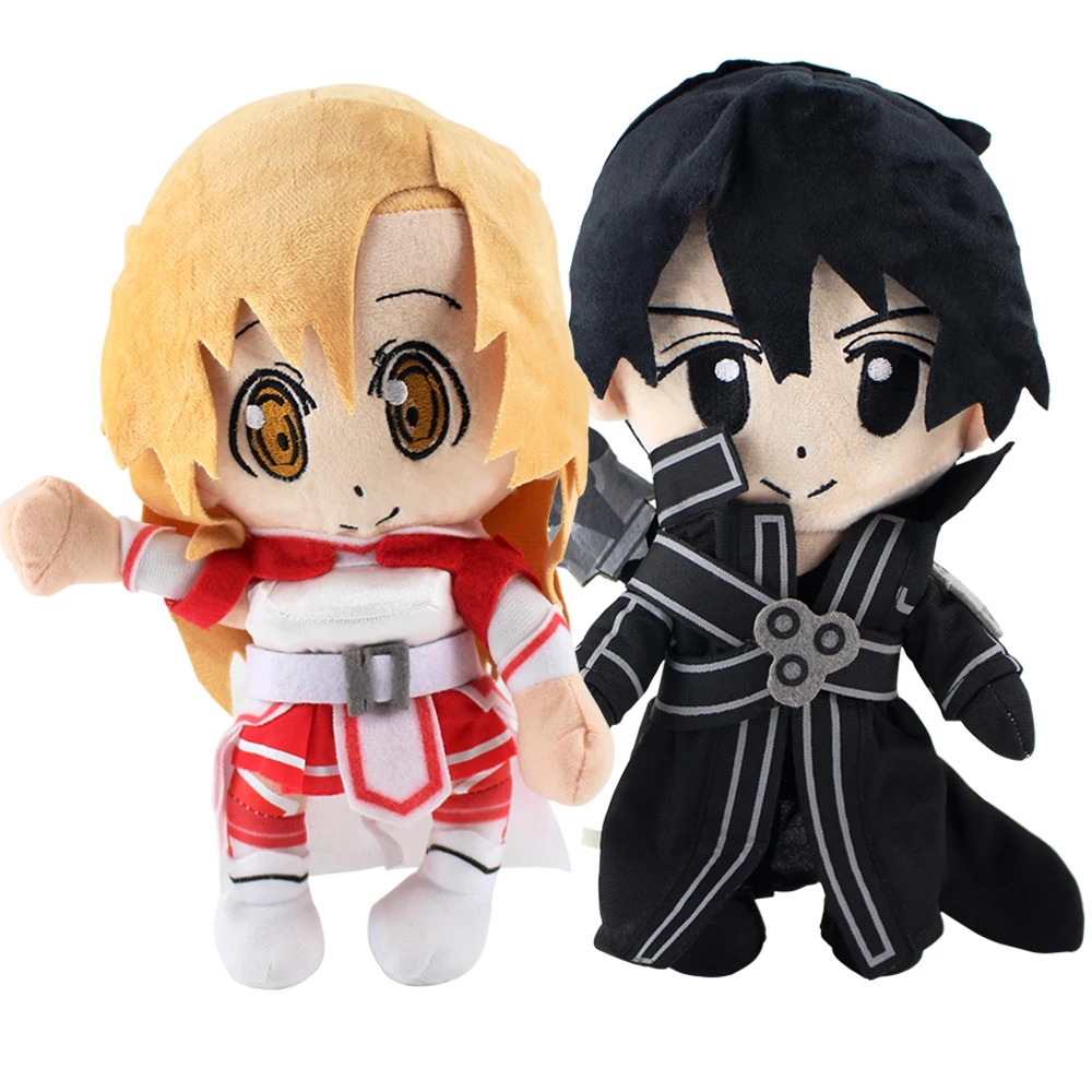 25cm 2styles Sword Art Online Asuna Kirito Kazuto Plush Toy Soft ...
