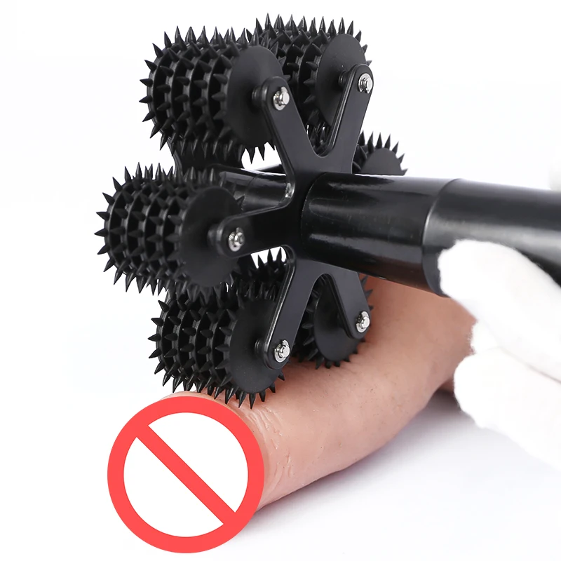 Big-Prick-5-Row-Roller-Spiked-Wartenberg-Pinwheel-Pin-pricking-Sensation-Wheel-Roller-BDSM ...