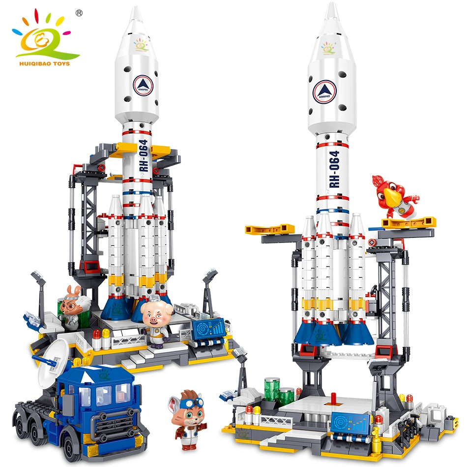 HUIQIBAO 644pcs Deep Space Rocket Launch Control Building Blocks City ...