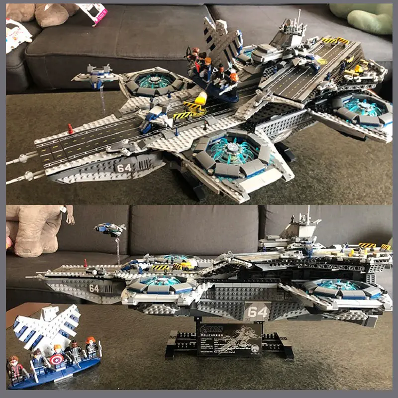 Super Heroes lEGOED Marvel Avengers Helicarrier Model 76042 2996PCS ...