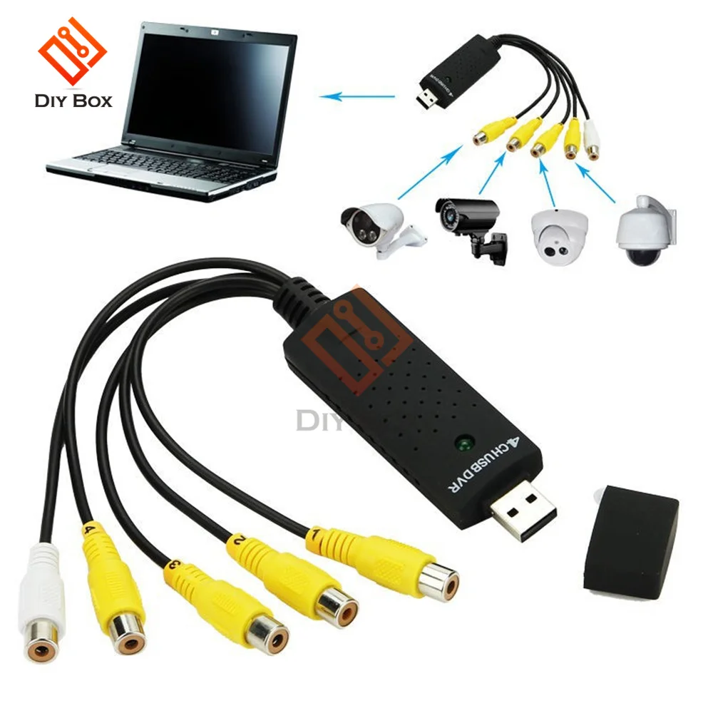 4 Channel USB Video Capture Card DVR For CCTV Camera Monitor DVD 4CH ...