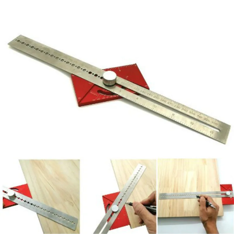 Dividing Line Ruler Angle Ruler Multi function Scribing Ruler T type ...