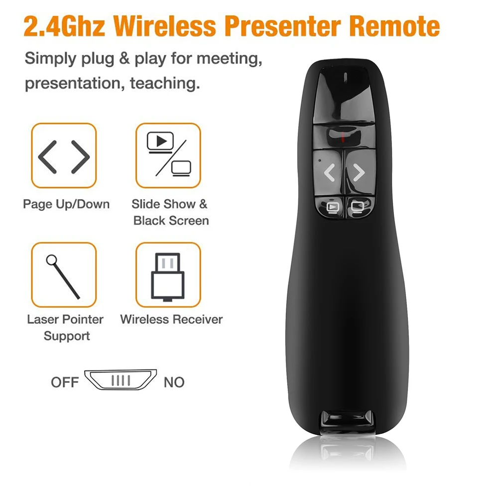 New R400 2.4Ghz USB Wireless Presenter Page Turning Pen With Red Light ...