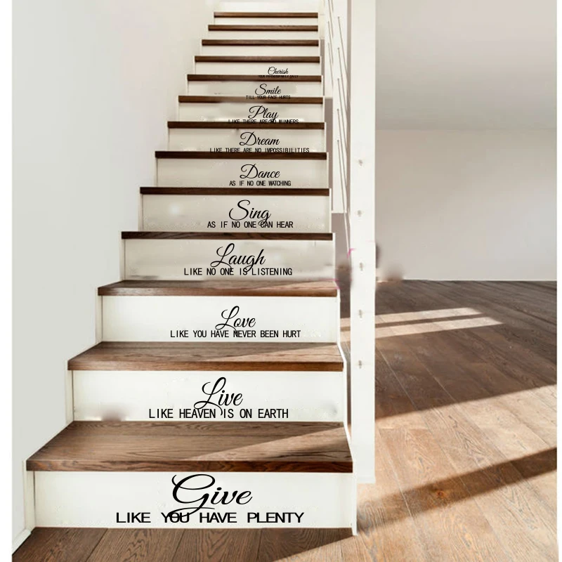 Stair Riser Staircase Stairway Sticker Decal Cherish Smile Dream Live ...