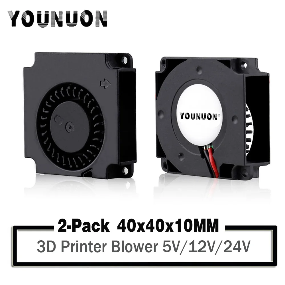 Generic 2pcs Younuon 40mm 3d Printer Fan 12v 24v 5v 4010 Blower Printer ...