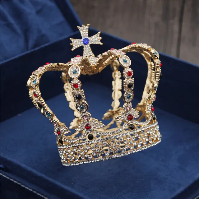 Intricate Rhinestone Cross Royal Crown (3 Options) - Queerks™