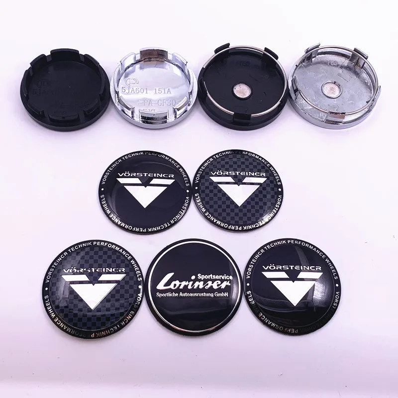 4pcs 56mm or 60mm VORSTEINER Car Logo Wheel Center Cap Rim Badge Covers ...