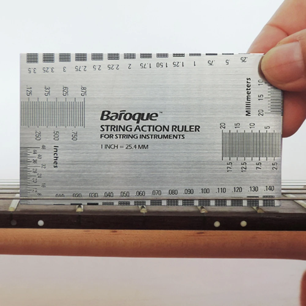String Action Gauge Ruler Guide Setup Guitar Measuring Fork Bass ...