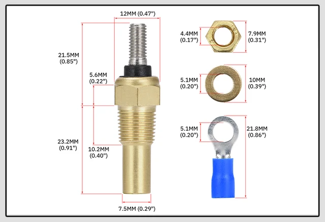 VR - 12V 1/8 NPT Racing Car Oil Temp Sensor Water temperature Sensor ...