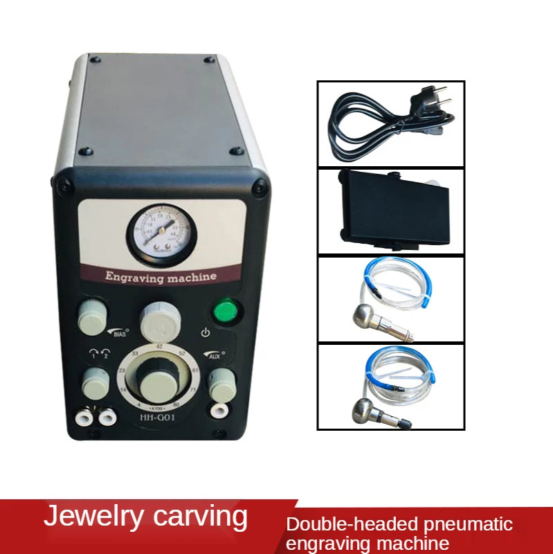 Double head pneumatic engraving machine jewelry roll bead edge machine ...