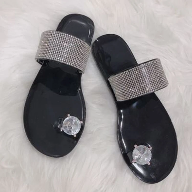 US$ 14.99 - Fashion Diamond Inlaid Thumb Slippers Slides Sandals - www ...