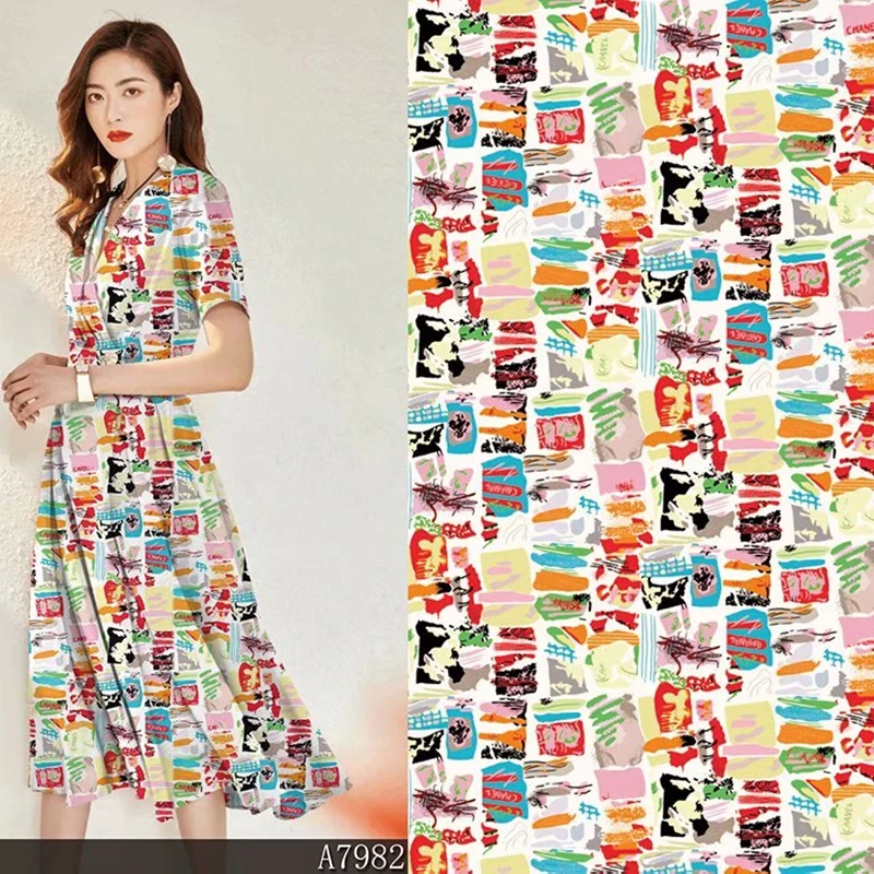 Tela de gasa de marca de lujo francesa, ropa de moda, poliéster, satén ...