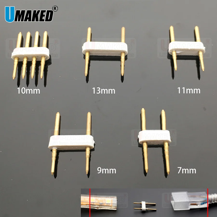 500pcs 2pin 7mm 9mm 11mm 13mm 15mm Single Color connector 4pin 8mm 10mm ...