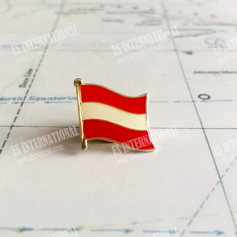Austria-National-Flag-Crystal-Epoxy-Metal-Enamel-Badge-Brooch ...