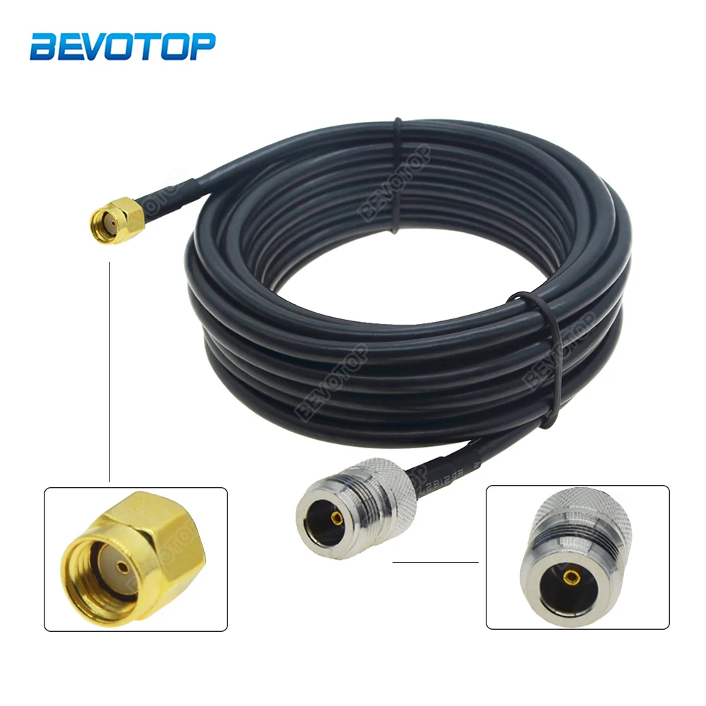 RP-SMA-Male-to-N-Female-Jack-Connector-RG58-RF-Coaxial-Jumper-Pigtail ...
