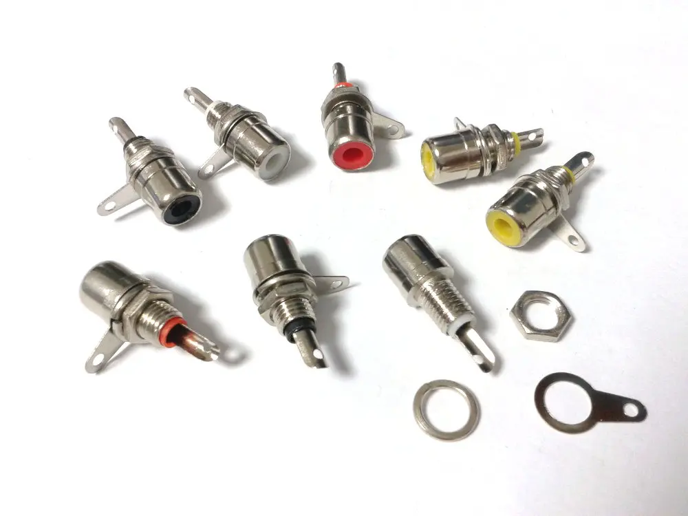 100 Pcs Metal Female Amplifier Rca Jack Chassis Mount Connector ...