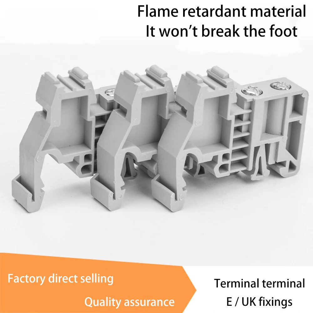 8/14pcs EW 35 E UK Gray end stoper DIN Rail End Screw Clamp Terminal ...