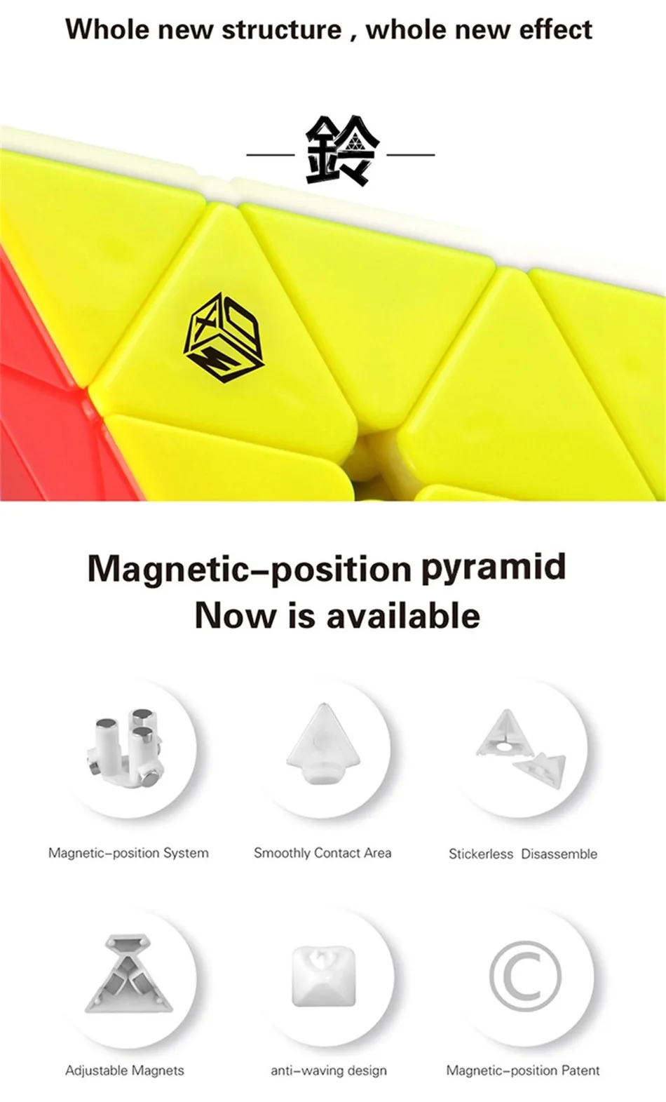 CASSE-TETE,Stickerless--Cube magique à cloche xman, 3X3x3, système de ...