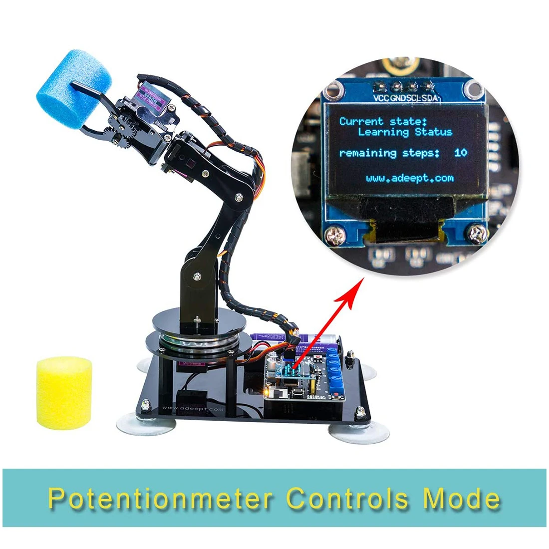 5 Axis Controll Robot Arm For Arduino Stem Full set| LK-Tronics