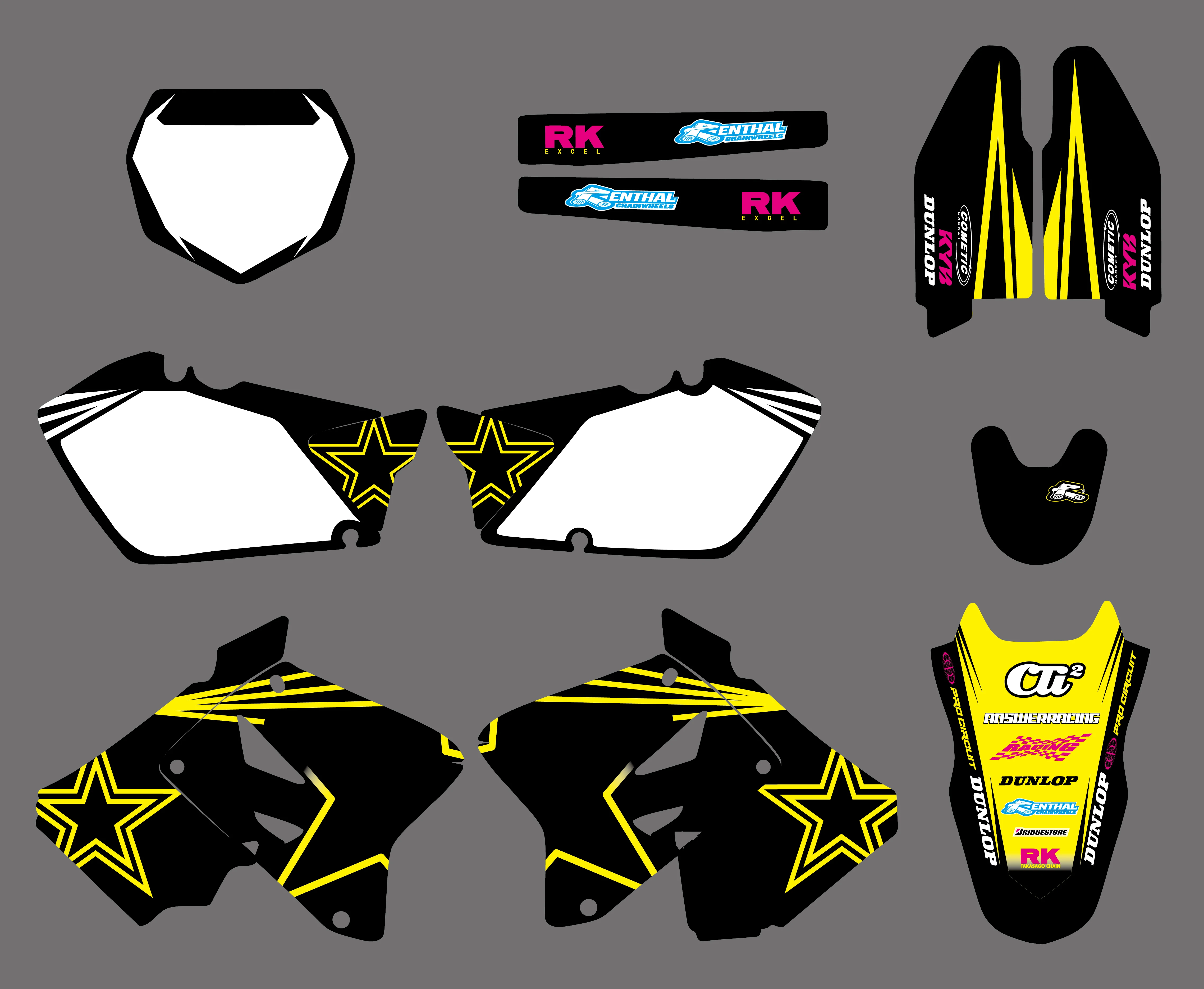 New Style 28MIL TEAM DECALS STICKERS Graphics Kits For Suzuki RM125 ...