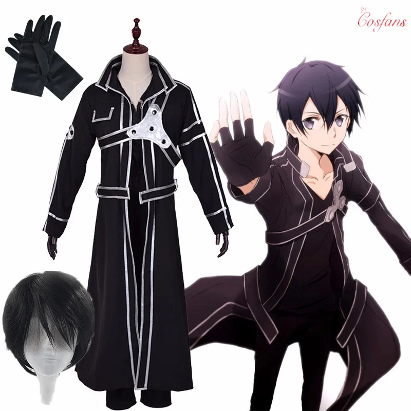 Anime-Sword-Art-Online-SAO-Kirito-Cosplay-Costume-Kirigaya-Kazuto-Robe ...