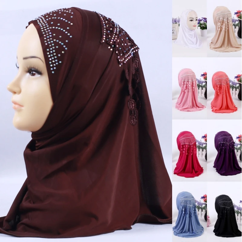Muslim-Girls-Hijab-Tassles-Turban-Hat-1PCS-Amira-Cap-Head-Wrap-Arab ...