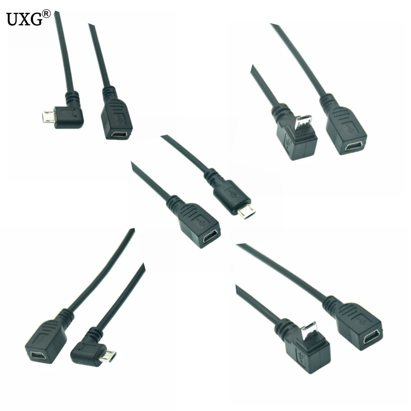 0.1M 10cm Mini USB T port 5pin Female to Micro USB Male Connector ...