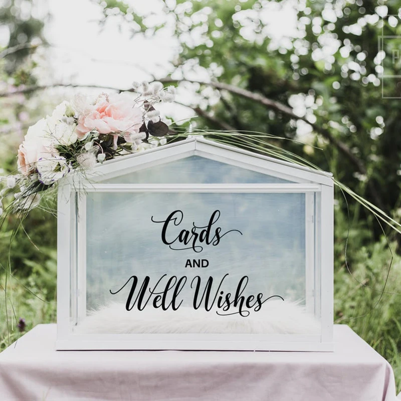 Wedding Cards And Well Wishes Box Sticker Decal Marriage Party Home Decor