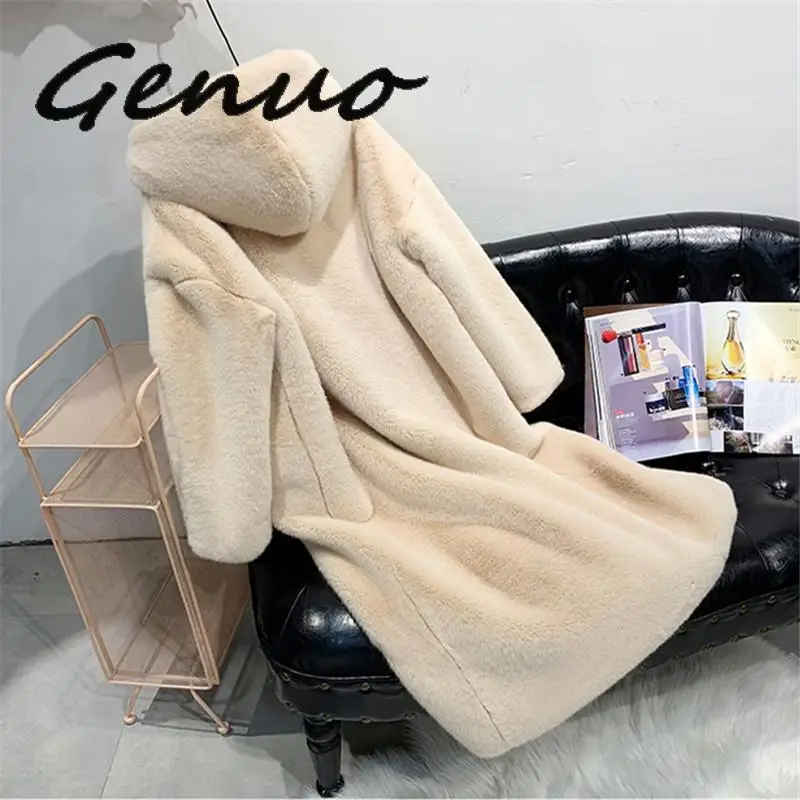 Genuo Новая Осенняя зимняя шуба женская одежда высокого качества ...