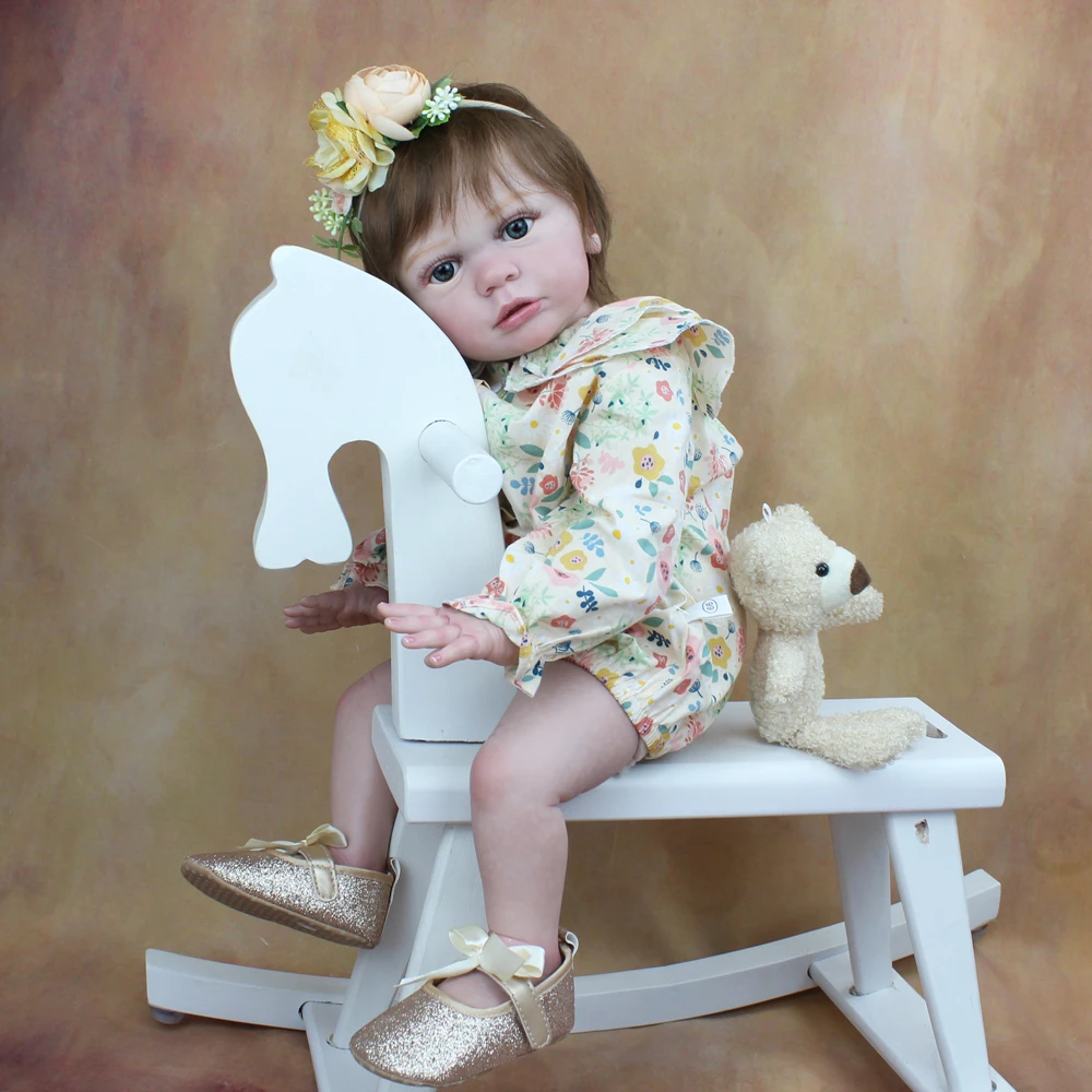 60CM 3D Skin Visible Veins Reborn Baby Girl Finished Tayra Doll Cloth ...