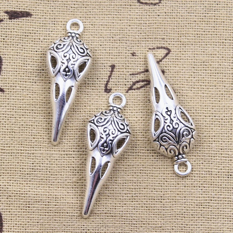 15pcs-Charms-Skull-Beak-Skeleton-Bird-35x13mm-Antique-Silver-Color ...