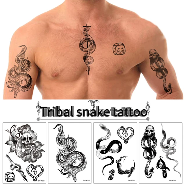 Snake Head Tribal Tattoo