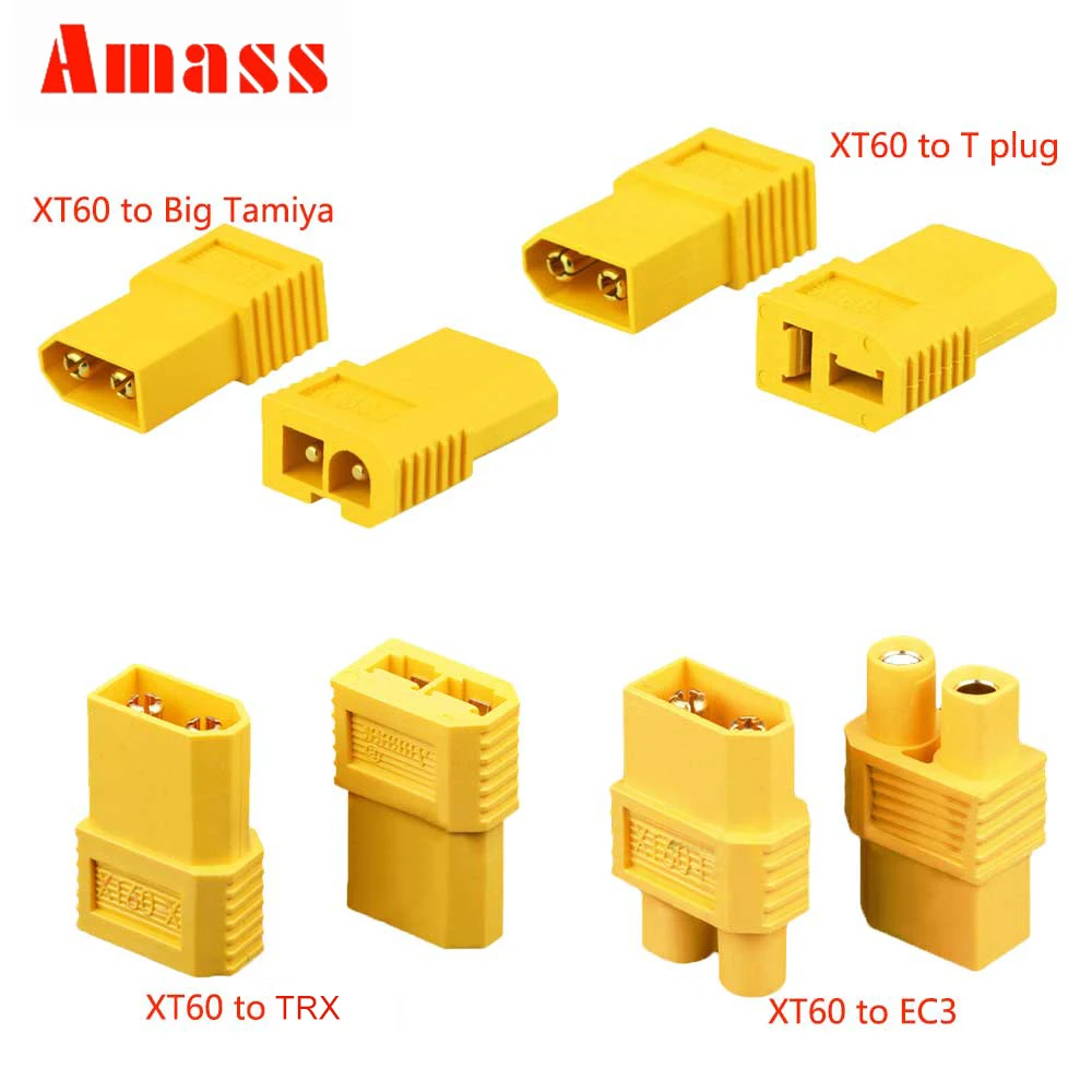 Conector amass xt60 xt, conector macho para t dean ec3 trx big tamiya, adaptador de conversor ...