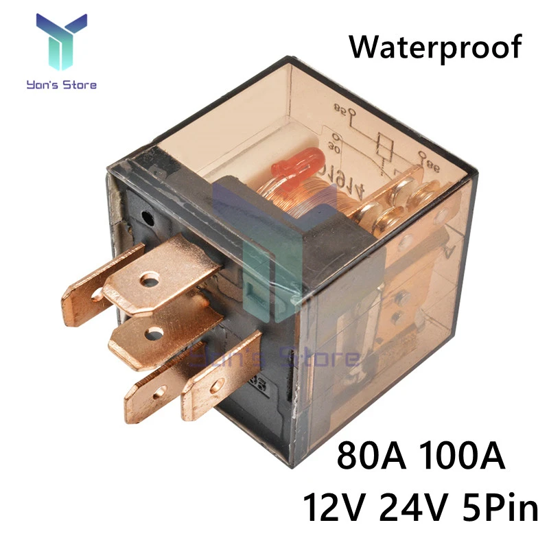 Waterproof Automotive Relay DC 12V 24V 80A 100A 4Pin 5Pin SPDT Switch ...