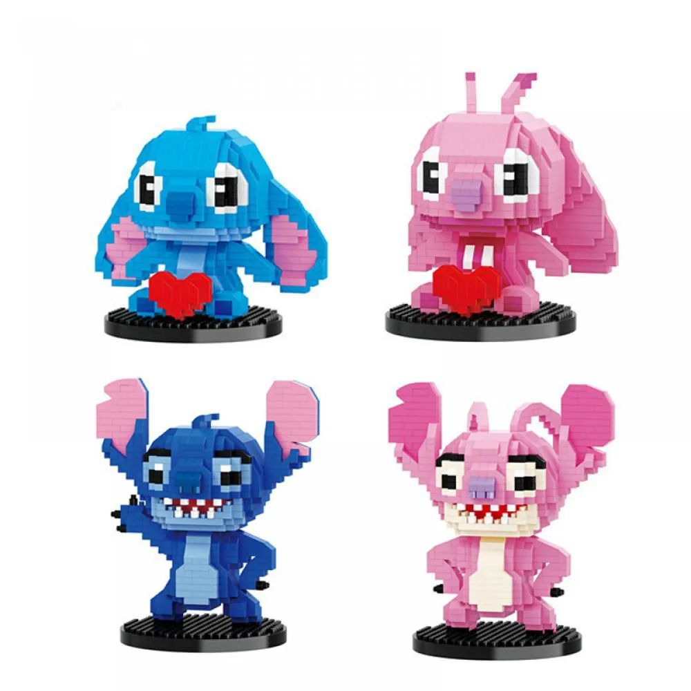 674Pcs-Stitch-DisneyCartoon-3D-Model-Angel-Micro-Building-Blocks-Stitch ...