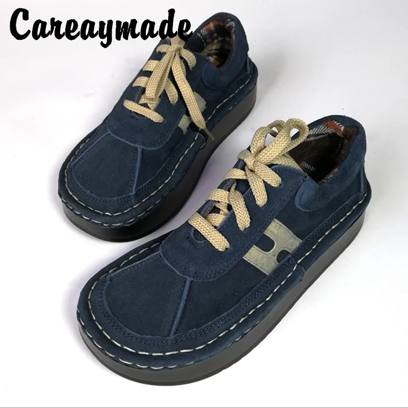Careaymade-Autumn new Genuine leather shoes with thick soles,retro ...