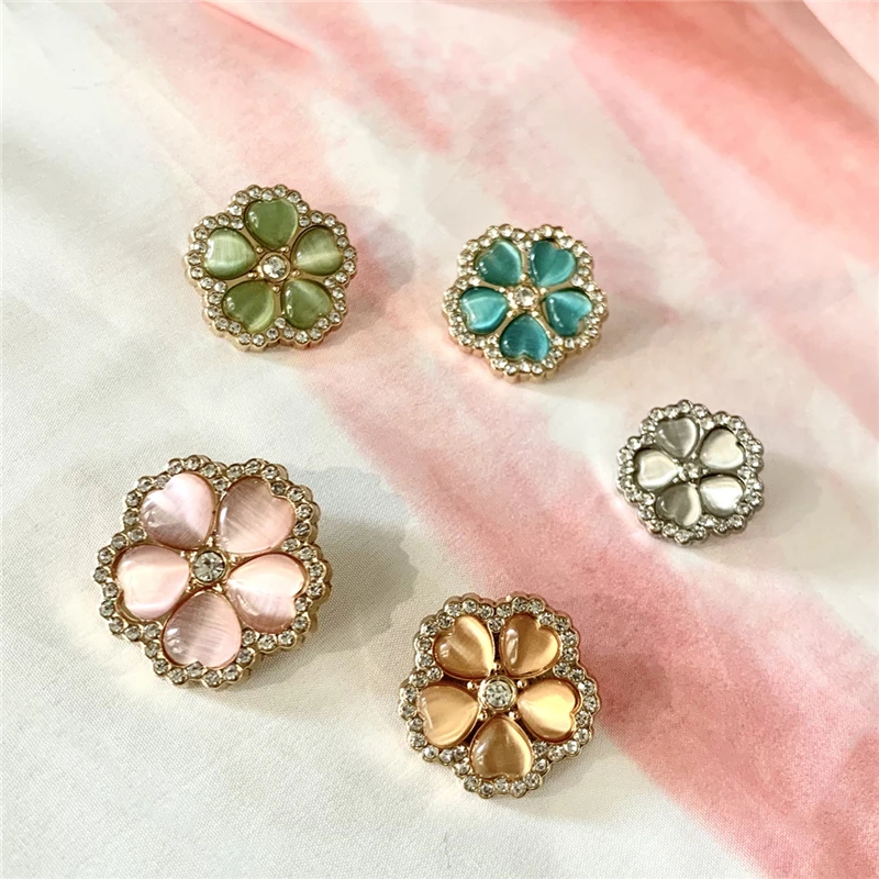 5pcs-Super-Beautiful-Flower-Shaped-Rhinestone-Buttons-for-Shirt ...