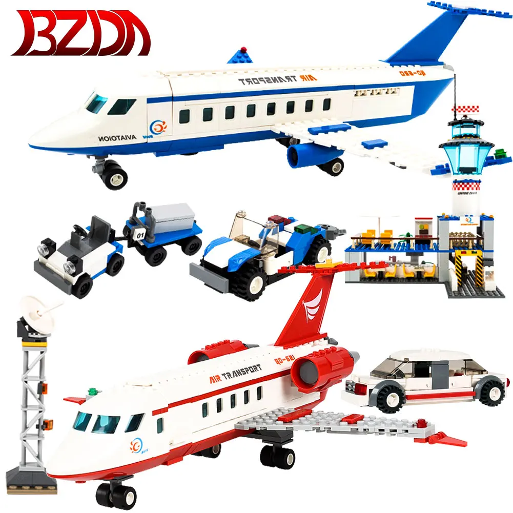 BZDA Airport Passenger Terminal City Airplane Model Building Blocks ...
