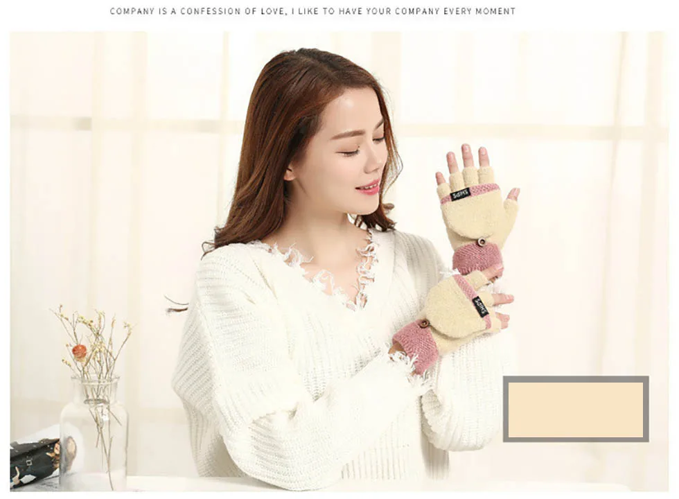 Calymel перчатки с открытыми пальцами зимние теплые вязаные теплые ...