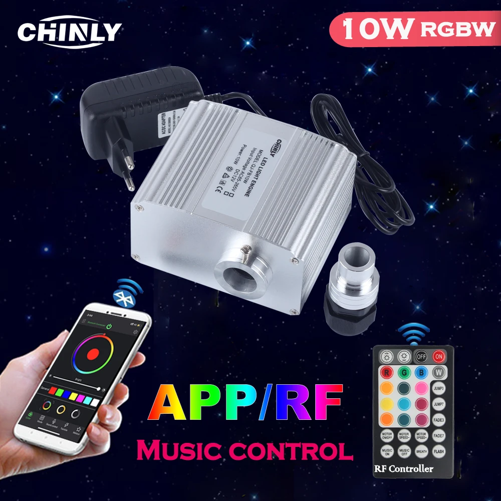 Bluetooth Control Twinkle 10W Fiber Optic Light Engine Smartphone Music ...