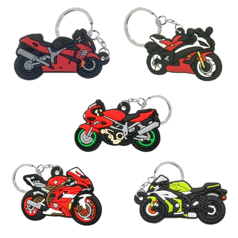 1pcs Pvc Keychain Cartoon Motorcycle Key Ring Fashion Key Holder Fit ...