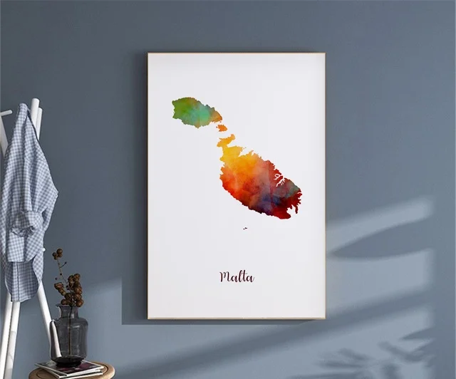 Malta Map Framed